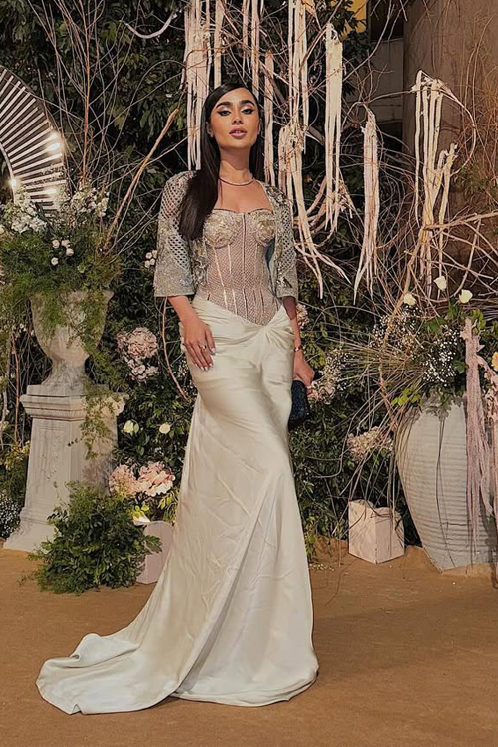Sona Memon in Icicle Corset Dress and Cropped Jacket – Taali